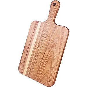 ZeQi Acacia Wood Cutting Board with Handle 13.7''X7'' / Charcuterie Board/Serving Board/Cheese, Bread, Vegetables & Fruits Serving Board (Rectangular)