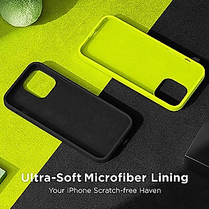 Cordking for iPhone 14 Pro Max Case, Premium Liquid Silicone Shockproof Phone Case with [Soft Anti-Scratch Microfiber Lining], 6.7 inch, Black