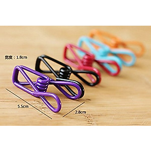 WOIWO 30Pcs Multi-Purpose Stainless Steel Wire Clips Pins Hanging Clips Hooks Assorted Colors