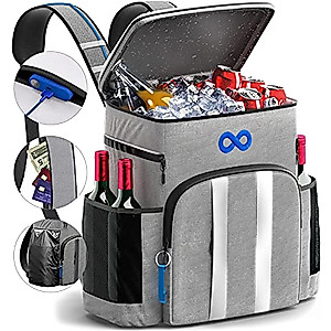 Everlasting Comfort Insulated Cooler Backpack - Keeps 54 Cans Cold for Up to 24 Hours - Waterproof & Leak Proof Soft Cooler Bag - Beach Accessories