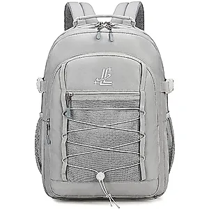 Lanola Backpack for Men Women Waterproof Casual Laptop Backpack Fits 15.6 Inch Lightweight Student School bag - Gray