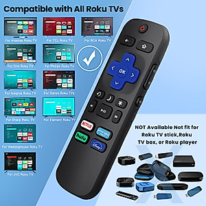 (Pack of 2) Replaced Remote Control for Roku TV, Compatible for Roku Built-in TCL/LG/Hisense/Philips/Sharp/Onn/Insignia/Element TV【Not for Roku Stick and Box】