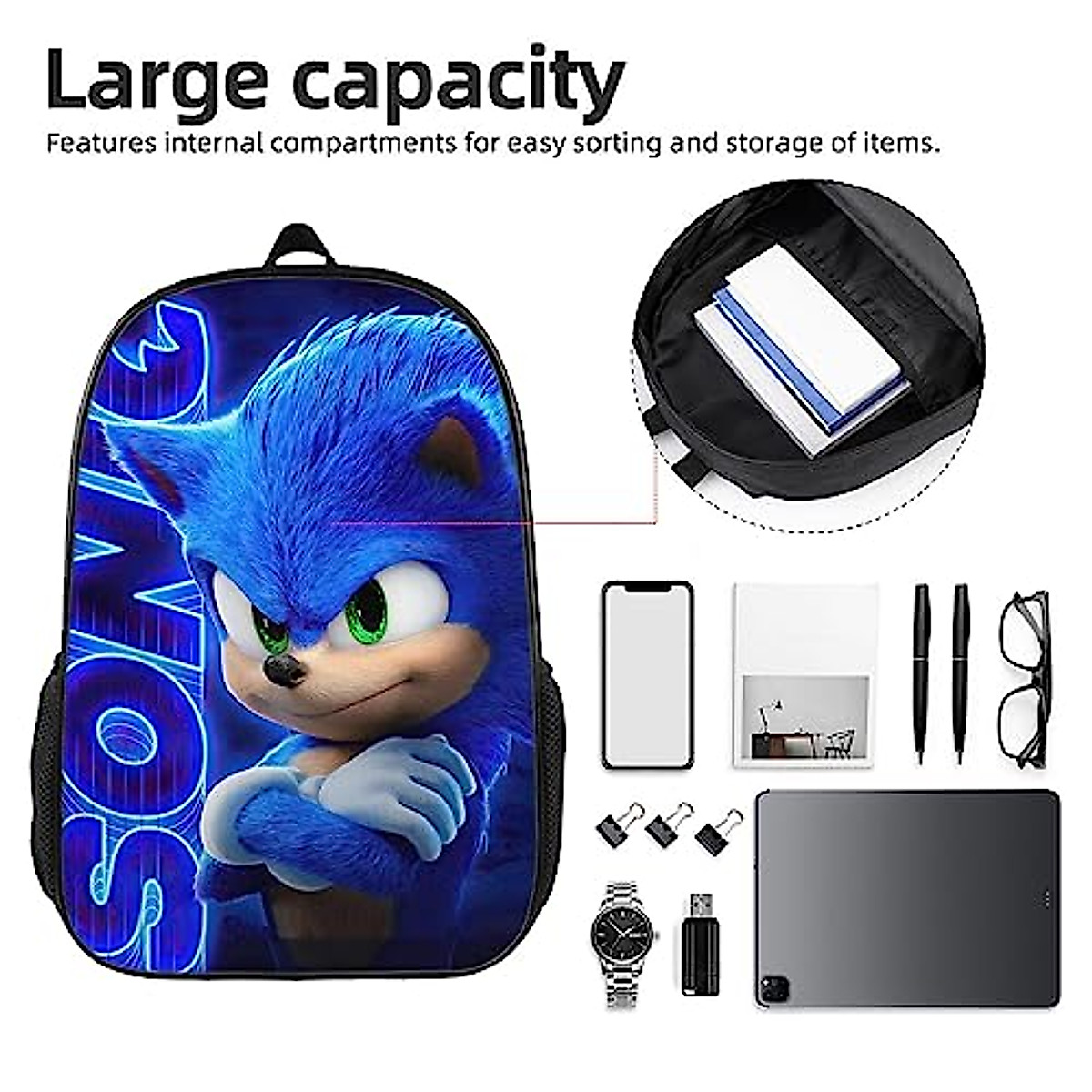 ZENCIX Kids Cartoon School Backpack Set with Lunch Bag and Pencil Case Boys Girls 3D Cute Bookbag Student Schoolbag Travel Backpack