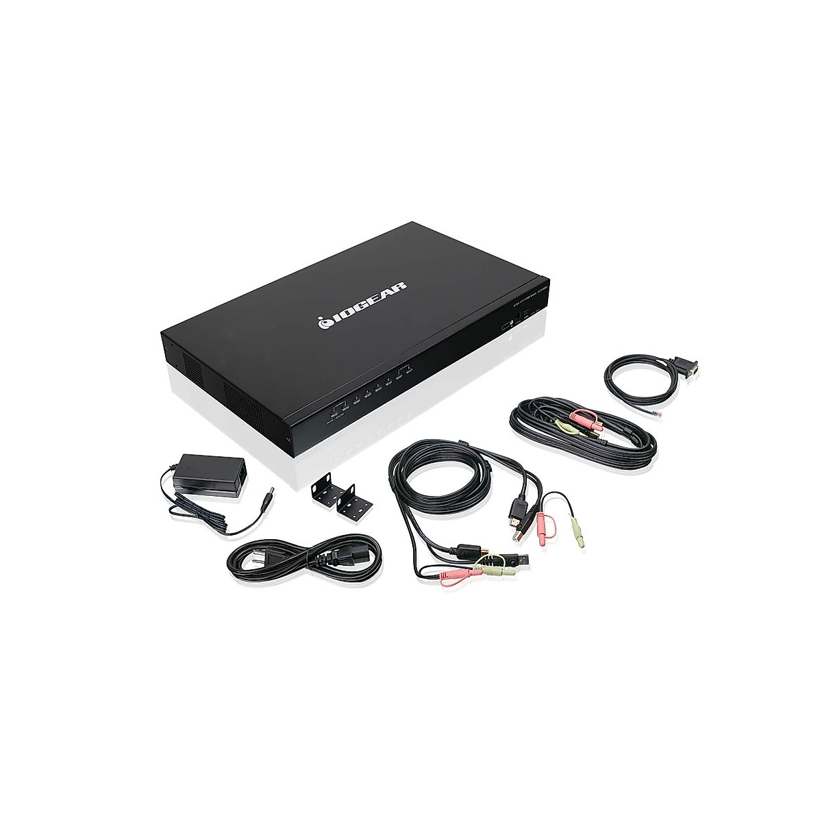 IOGEAR 8-Port USB HDMI KVM Switch – OSD – Cascade - w/USB KVM Cables Set (TAA) GCS1808H