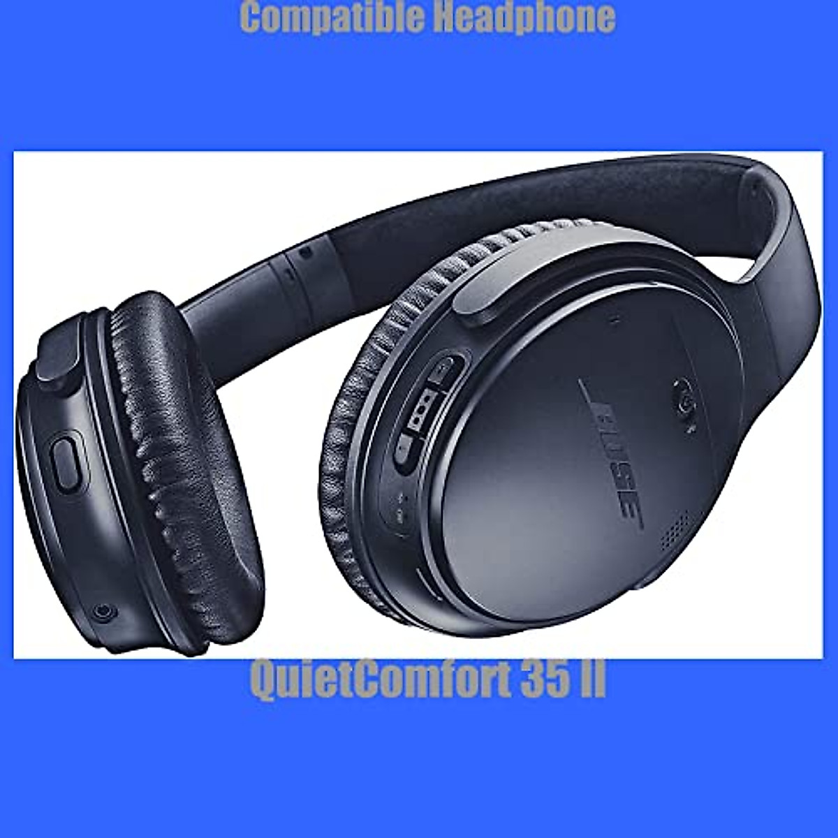 JULONGCR QC35 ii Replacement Earpads QC35 Ear Pads Quietcomfort 35 Headphones Ear Cushion Kit Headband Parts Compatible with Bose Quietcomfort 35 ii /QC35 ii /QC35/QC45 Headphones.(QC35 Blue)