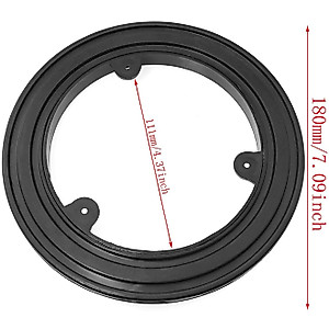 SQXBK 7 Inch Lazy Susan 180x16mm Black Plastic Round Rotating Turntable Bearing Swivel Plate Hardware for Dining-Table