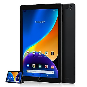 YOTOPT 10 Inch Android 3G Phone Tablets, 32GB ROM, 256GB Expand, Dual Sim Card, Quad Core, WiFi, Bluetooth, GPS, FM, Dual Camera, IPS HD Touch Screen, Support 3G Phone Call Tableta (Black)