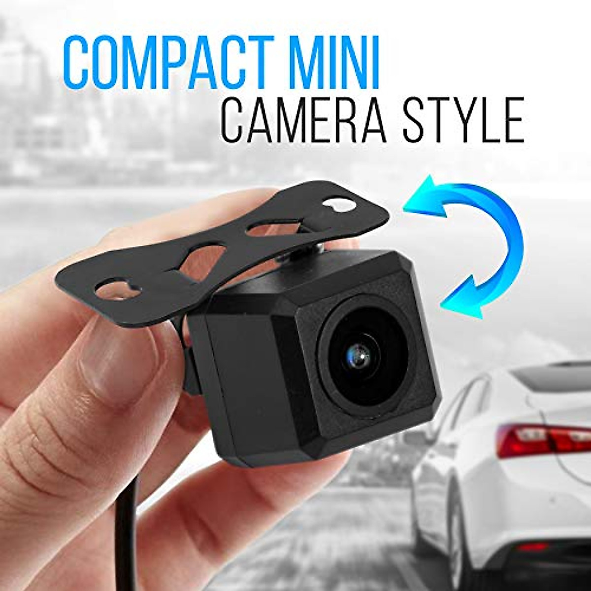 Pyle Universal Mount Front Rear Camera - Marine Grade Waterproof Built-in Distance Scale Lines Backup Parking/Reverse Assist Cam w/ Night Vision LED Lights 420 TVL Resolution & RCA Output PLCM37FRV