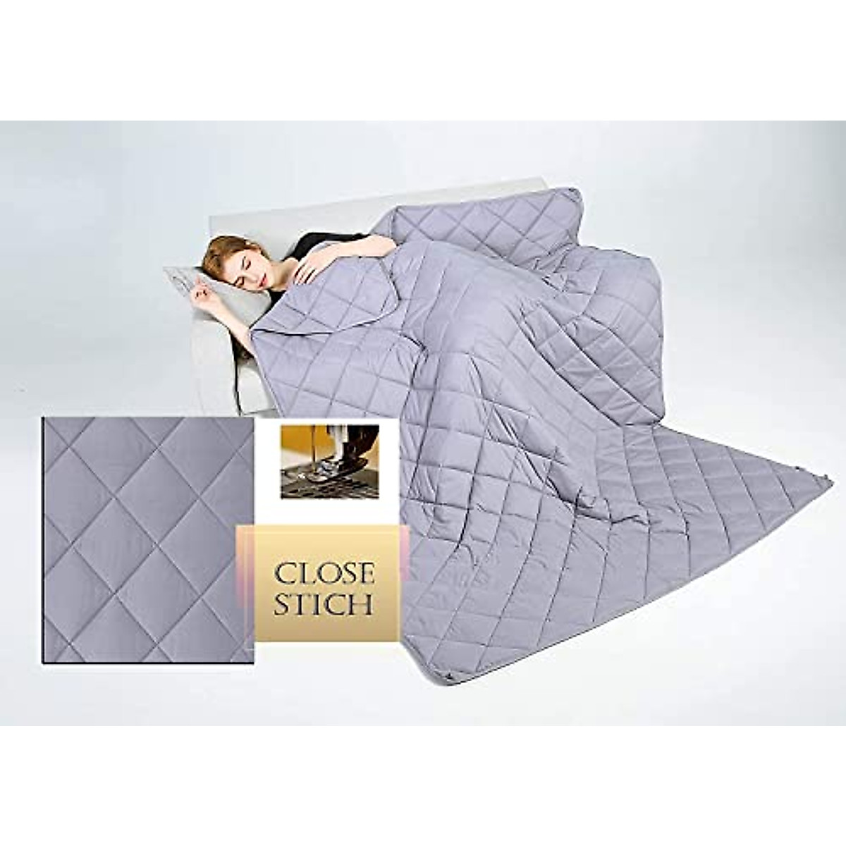 Qusleep Diamond Weighted Blanket (Grey, 60''80'' - 25LB)