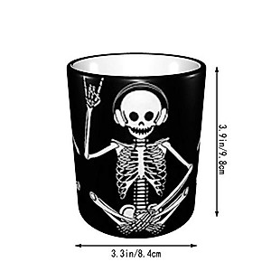 Halloween Skeleton Ceramic Coffee Mug Tea Cup for Office Home Gift to Family Friend Black Funny Skull