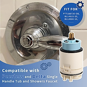 Dreyoo Single Function Pressure Balance Cartridge Replacement for RP70538, Shower Cartridge Compatible with Peerless and Delta Single Handle Tub/Showers Faucet (Check Valve Not Included) (2 Pack)