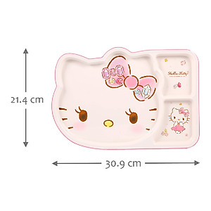 Hello Kitty Cute Deluxe Pink Dinnerware Flatware Meal Set – Plate Bowl Cup Spoon, 4 pieces