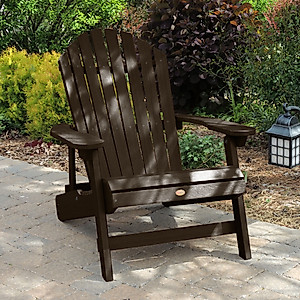 Highwood AD-KING1-ACE Hamilton Folding and Reclining King Size Adirondack Chair, Weathered Acorn