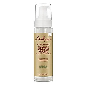 SheaMoisture Manuka Honey & Mafura Oil Wrap & Set Mousse Hydrating Made For Hold, Body, & Shine 7.5oz
