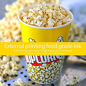 WYOMER 25 Pack 32oz Paper Popcorn Boxes Popcorn Containers Popcorn Buckets Disposable Pop Corn Tubs for Party and Movie