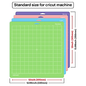 Colemoly 12x12 Cutting Mat 9 Pack Variety for Cricut Maker 3/Maker/Explore 3/Air 2/Air/One 2 Pack Mats Scrapers Sticky Cricket Cut Card Non-Slip Replacement Accessories Standard Light Strong Frabic