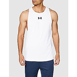 Under Armour Men's Baseline Cotton Tank , White (100)/Black , Large