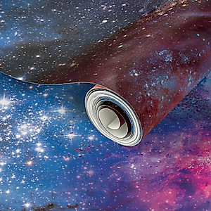 Peel & Stick Wallpaper Swatch - Galactic Dreams Galaxy Outer Space Nebula Night Sky Stars Science Cosmos Custom Removable Wallpaper by Spoonflower