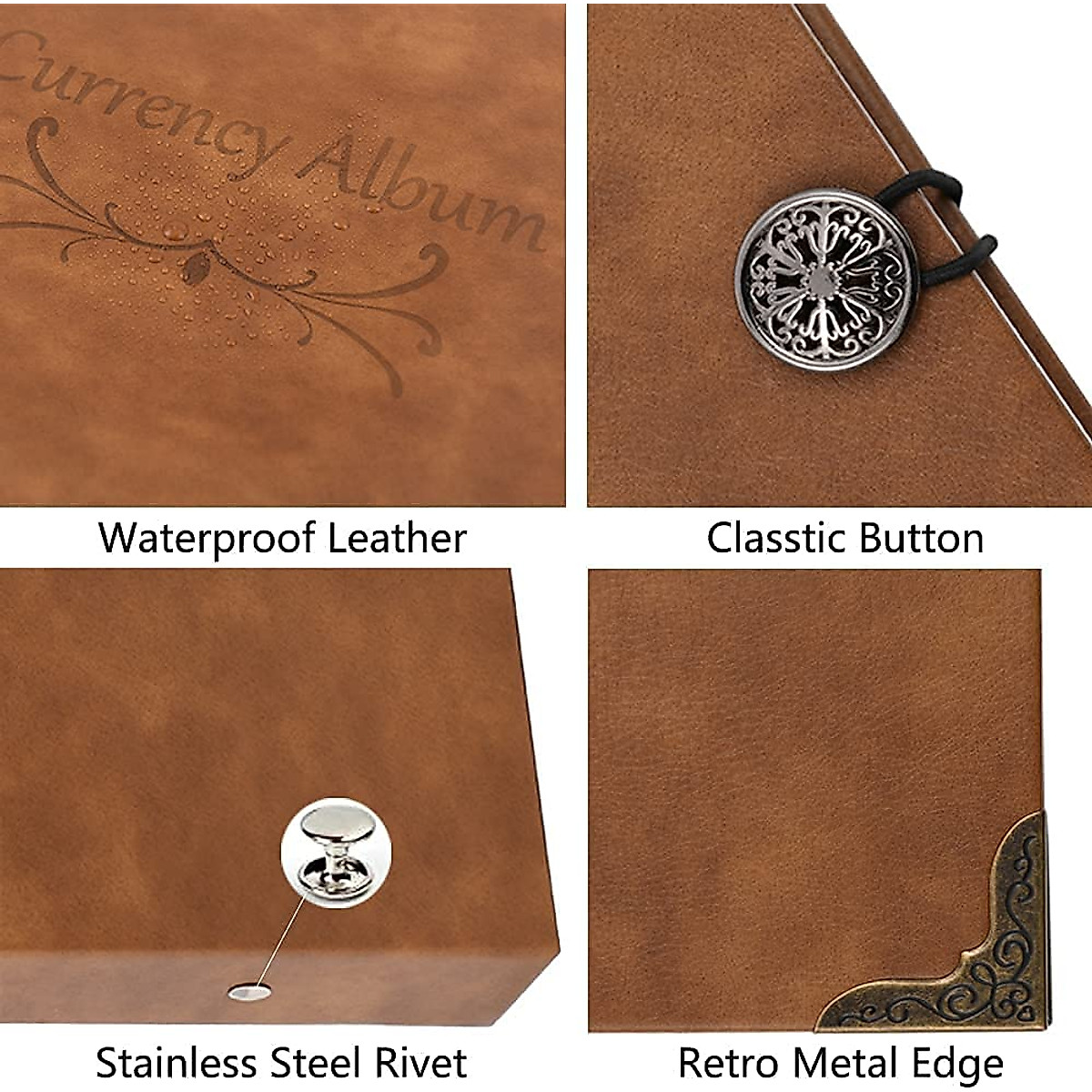 Currency Coin Album (150 Pockets Coin & 240 Pockets Banknote), Paper Money Collection Large Storage Book Supplies Holder Binder