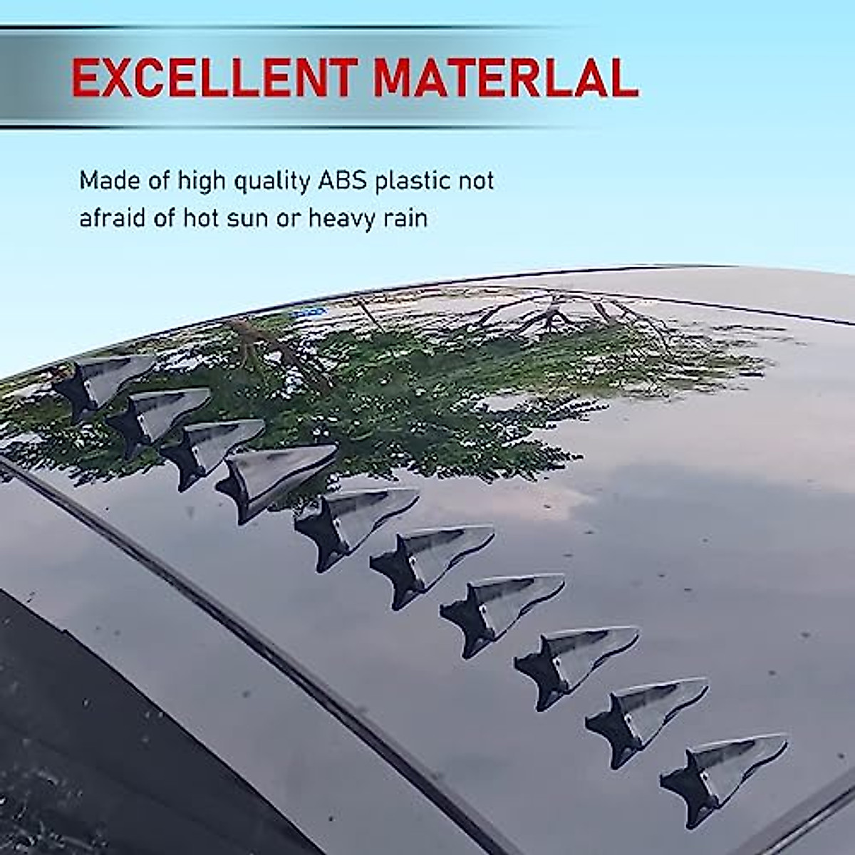 gunhunt 10 Pack Diffuser Shark Fin Kit, Spoiler Roof Wing Air Vortex Generator, Car Tuning Accessorie, Tailpiece Car Antenna, Car Shark Fin Antenna, Fit for Most Car (Carbon Fiber Black #101)