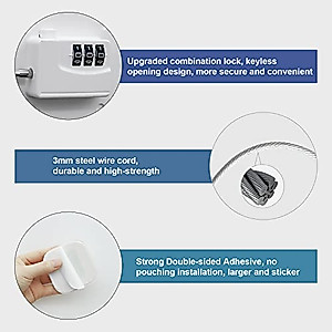 NewBinn 2 Pack Refrigerator Lock Combination, White Child Safety Fridge Coded Lock, No Drilling Cabinet Safety Security Lock for Babies, Used in Freezer Doors, Window, Closets, with Strong Adhesive