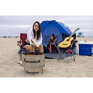 Farenheit 17.5-Inch Stainless Steel Portable Smokeless Fire Pit for Outdoor Use - Wood Pellet Burning, Lightweight and Useful for Picnics, Camping