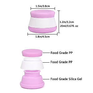 AOUTACC 5 Pack Travel Containers, TSA Approved 20ml Leakproof Silicone Cream Jars Squeezable Portable Soft Travel Bottles for Shampoo Conditioner Lotion Face Hand Body Cream Toiletries
