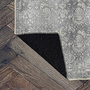 HomeNette Washable Area Rugs, 3x5 Dark Grey Rug with Non Slip Backing, Stain Resistant, Foldable, Boho Machine Washable Carpet for Kitchen, Bathroom, Bedroom or Living Room (3' x 5'2")