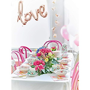 Talking Tables Truly Scrumptious Vintage Floral Paper Bowls in 2 Designs for a Tea Party or Birthday, Blue/Pink (24 Pack)