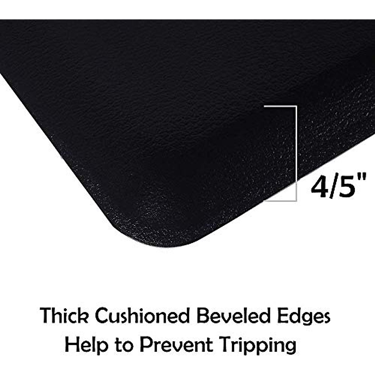 Pauwer Anti Fatigue Comfort Floor Mat for Kitchen Standing Desk 4/5" Thick Cushioned Kitchen Floor Mats Runner 20"x42" Long Non Slip Kitchen Rug Waterproof Comfort Standing Mats, Black