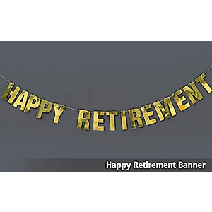 Happy Retirement Banner - Gold Banner - Retirement Decorations - Party Decorations - Retirement Party - Retirement - Celebrations - Funny Banner - Party Supplies - Celebrate Retirement