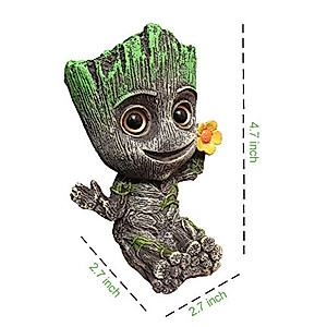 SLOCME Aquarium Groot Air Bubbler Decorations - Oxygen Pump Resin Crafts for Aquarium Fish Tank Decorations,with Air Bubbler Stone for Aquarium