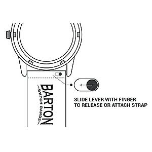 BARTON WATCH BANDS Quick Release Canvas Watch Band Straps, Black, 22mm