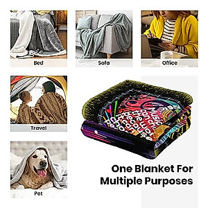Music Gifts Blanket, Music Note Blanket, Gifts for Music Lover Music Decor Blankets, Soft Flannel Music Blanket for Couch Bed, Music Gifts for Men Women 60"X 50"
