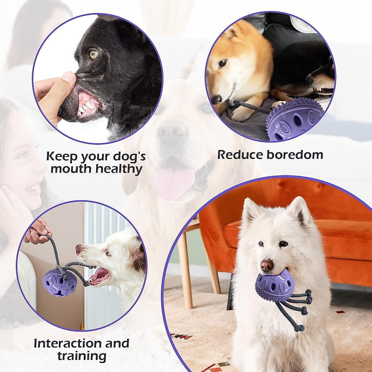 3-in-1 Dog Toy, Floating Dog Toy,Dog Water Toy for Pool & Beach, Dog Chew Teeth Cleaning Toy for Aggressive Chewers,Natural Jellyfish Leaky Food Toy for Large Medium Small Dog (2 Pack)