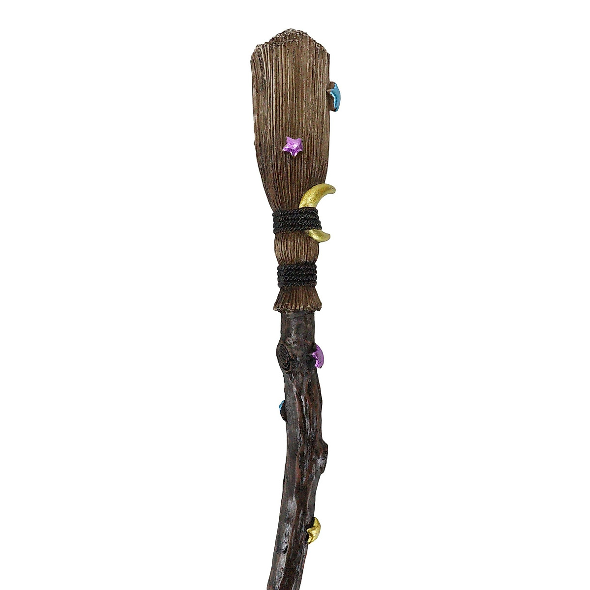 Ebros Hocus Pocus Stars and Moon Witch's Broom Magic Wand Cosplay Wands Witches Pagan Occult Decorative Magical Spells Sorcery Costume Prop Display Accessory