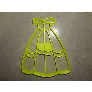 INSPIRED BY BELLE BEAUTY AND THE BEAST THEME PRINCESS DRESS COOKIE CUTTER MADE IN USA PR2908
