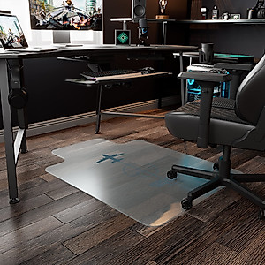 EUREKA ERGONOMIC & Call of DutyⓇ Verdansk Air Gaming Chair Mat for Hardwood Floor/Carpet, Desk Chair Mat with Lip Cartoon Printing, Home Office Floor Protector Accessaries 36 x 48 Transparent
