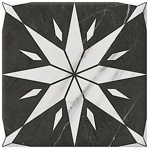 Merola Tile Ursino Star Carrara 7-7/8" x 7-7/8" Porcelain Floor and Wall Tile