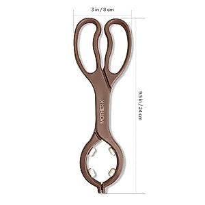 MOTHER-K Baby Bottle Tongs, Scissor Design, Multi-Functional, Anti-Slip & High-Temperature Resistant Pacifier Tongs (Brown)