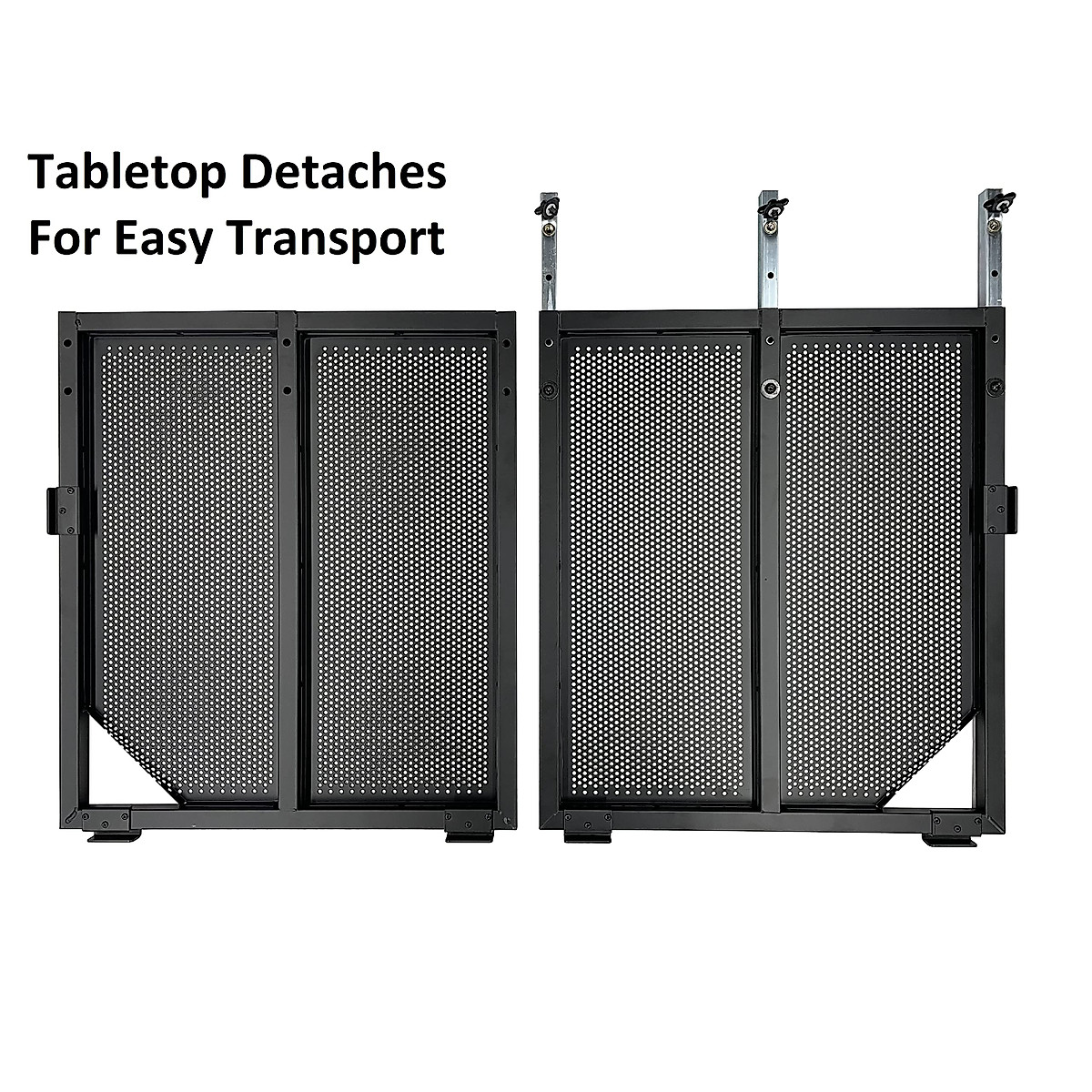 Jumbo 53" Wide DJ Event Facade White/Black Scrim Booth Two Top Corner Table Tops 23"x53" Table! Padded Carrying Case! All Aluminum Build!