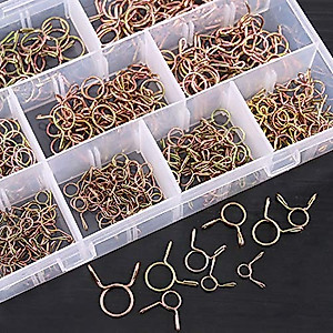 Glarks 290Pcs Fuel Line Hose Water Pipe Air Tubing Spring Clips Clamps Assortment Kit - Size 5-13MM