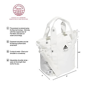 adidas Women's Essentials Mini Tote Crossbody Bag, Non Dyed White/Non Dyed White, One Size