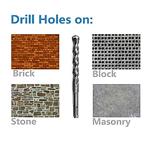 25PCS, 7/16" x 6", SDS Plus Drill Bits, Rotary Drill Bit, Masonry Drill bit Set, SDS+ Hammer Bits