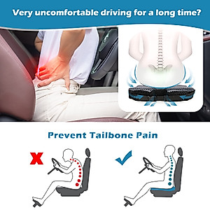 Baudelio Car Wedge Seat Cushion - Seat Cushion for Driving with Larger Size. Memory Foam Cushion for Tailbone Pressure Relief.Booster Seat Cushion for Cars, Trucks,Vehicles & Office Chair