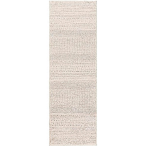 Livabliss Anya Neutral and Gray Shag Area Rug 2'6" x 8'