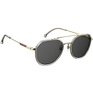 Carrera Men's Casual Round/Oval Sunglasses, Gold Grey, 55
