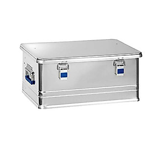 Hünersdorff 452150 Aluminium Box Professional 48 Litres Waterproof with Rubber Seal Lightweight Stable Folding Handles Preparation for Locks Silver