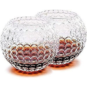 Golf Whiskey Glasses - Set of 2 - Unique, Handmade, Durable, and Fun Golf Drinking Accessories 10 Ounces Each and Handmade with Robust Packaging; A great Present for Men and Women Golfers