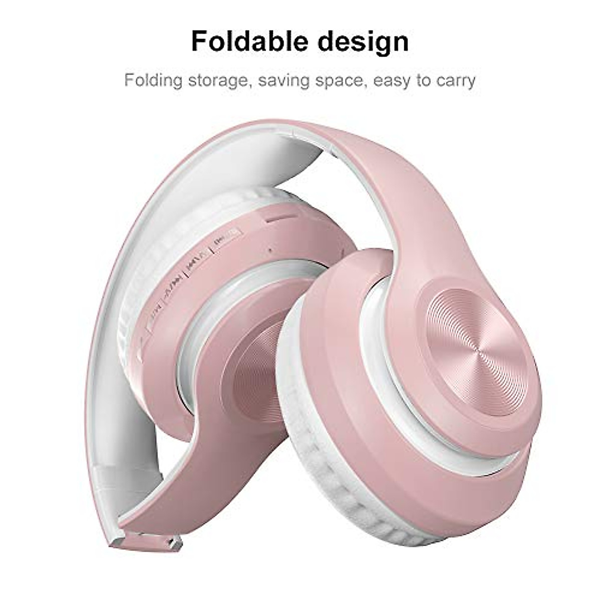 MOHALIKO Wireless Headphones, P68 Bluetooth 5.0 Foldable Rechargeable Wireless Headset HiFi Sound Headphones for School Home or Travel Black